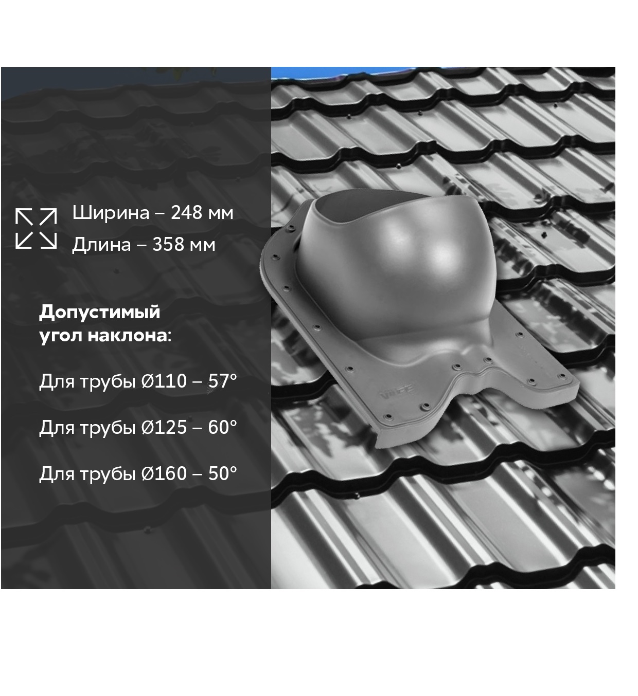 Проходной элемент Vilpe Kvinta (Nera) серый купить по цене САКСЭС в Йошкар-Оле